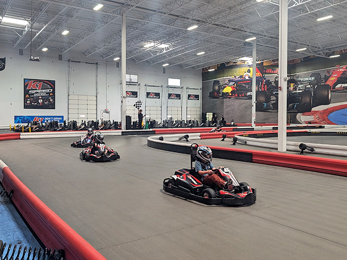 The starting grid awaits your inner speed demon. These sleek electric karts don't just look fast—they'll pin you back in your seat faster than you can say "checkered flag."