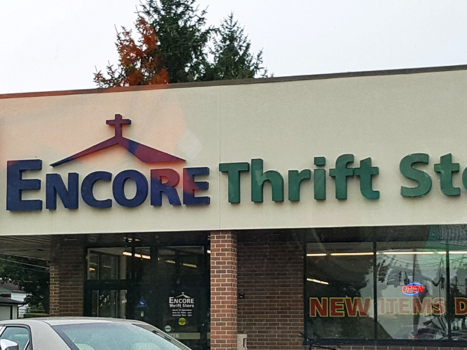 The unassuming brick façade of Encore Thrift Store belies the treasure trove waiting inside, where new items arrive daily to tempt bargain hunters.