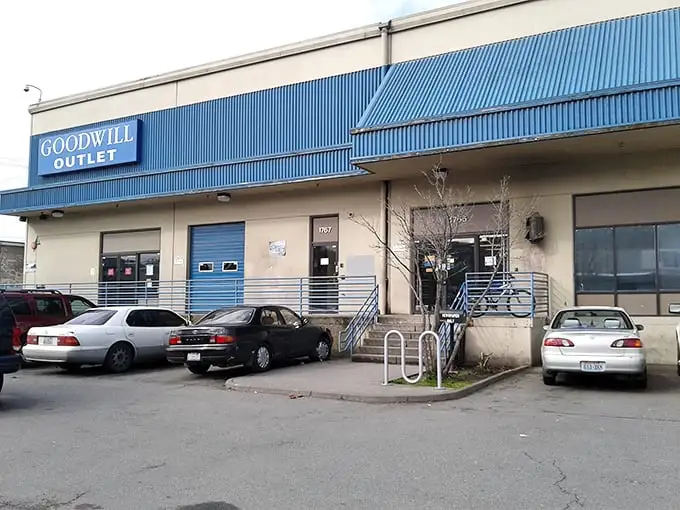 Blue awnings beckon bargain hunters to this unassuming warehouse in SODO, where everyday treasures await discovery at rock-bottom prices.