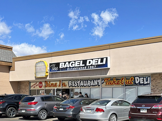 A culinary time capsule hiding in plain sight. The Bagel Deli's unassuming strip mall exterior belies the treasure trove of flavor waiting inside since 1967.