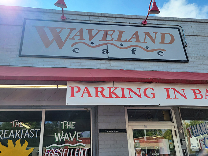 The iconic mug wall at Waveland Cafe isn't just decoration—it's a timeline of loyal customers and morning rituals spanning decades. 