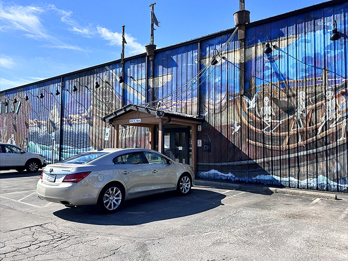 The pirate ship facade isn't just eye-catching—it's a promise of adventure that Big Hoffa's delivers on with every smoky, delicious bite. 
