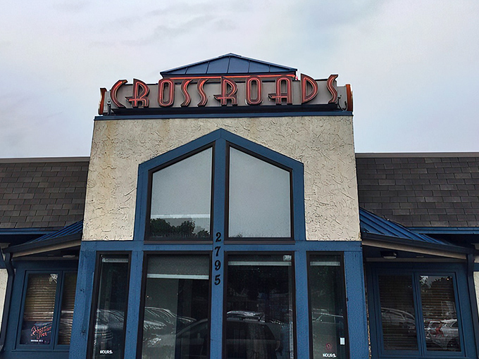 The blue-trimmed exterior of Crossroads Delicatessen stands like a beacon of comfort food in Minnetonka. No wonder locals line up on Mother's Day!