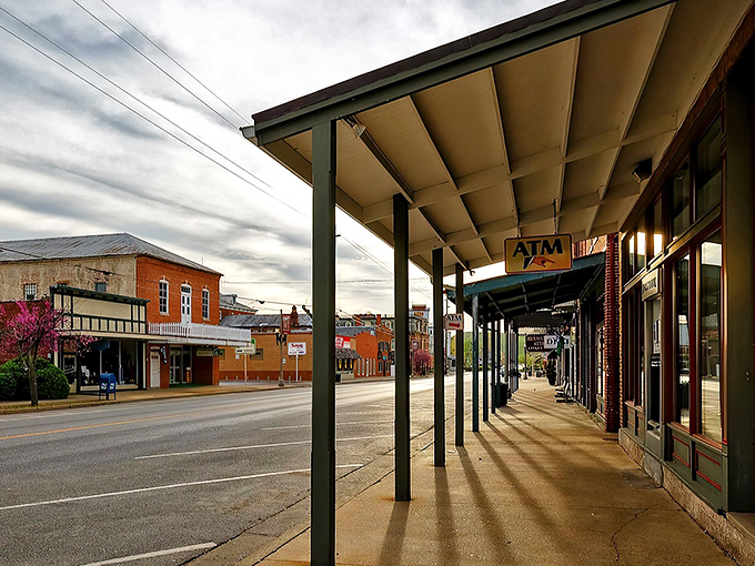 Downtown Hermann looks like a movie set where time decided to take a leisurely coffee break sometime around 1890.