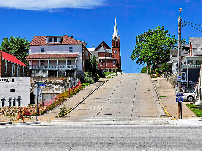 Downtown Hermann looks like a movie set where time decided to take a leisurely coffee break sometime around 1890.