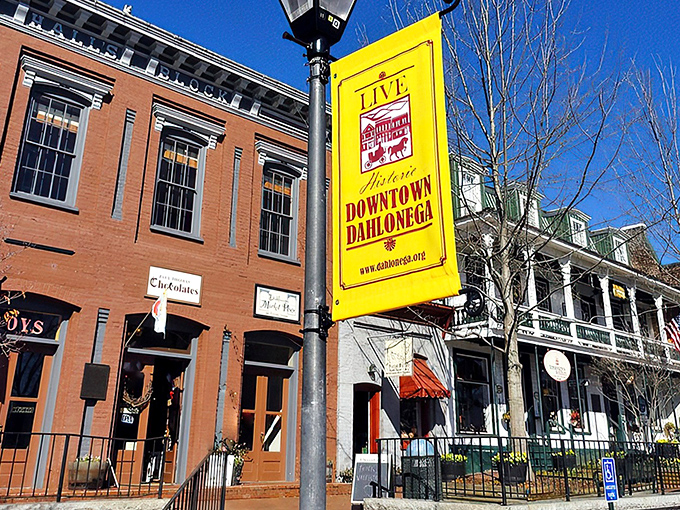 Vintage lampposts line Dahlonega's streets like sentinels of a bygone era, guiding visitors through this charming mountain town where time seems to slow down.
