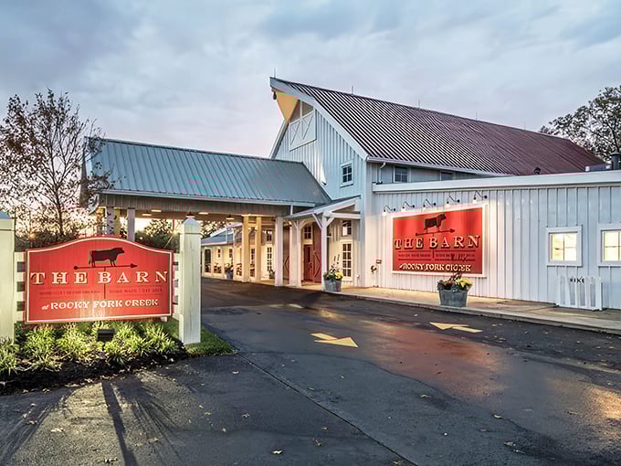 The grand entrance sets the tone: rustic elegance with a touch of farmhouse charm that whispers, "Come in, we've been expecting you."