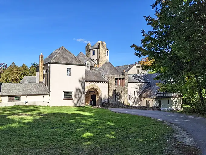 Straight out of a fairy tale! Stronghold's stone towers and Tudor-style architecture make you wonder if Rapunzel might let down her hair at any moment.