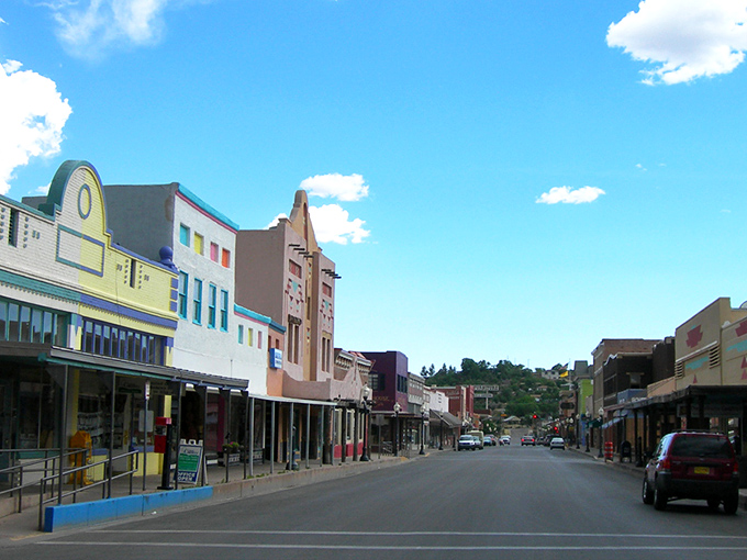 Schaedel's Bakery stands as a colorful sentinel on Silver City's main drag, promising sweet treasures within those brick walls that have witnessed decades of downtown life.