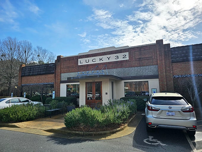 The brick facade of Lucky 32 welcomes you like an old friend with a new secret. Southern hospitality begins at the door.