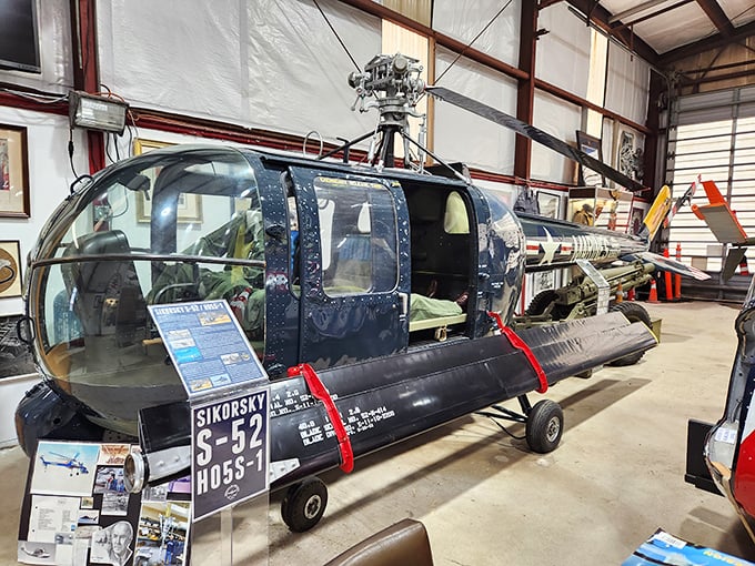 The sleek Sikorsky S-52 helicopter showcases Connecticut's vertical flight innovation. This isn't just transportation—it's a revolution with rotors attached.