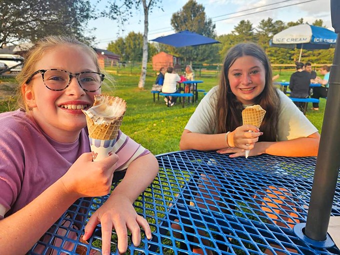 The universal expression of ice cream joy knows no age limit. That first-bite smile is the same whether you're seven or seventy.