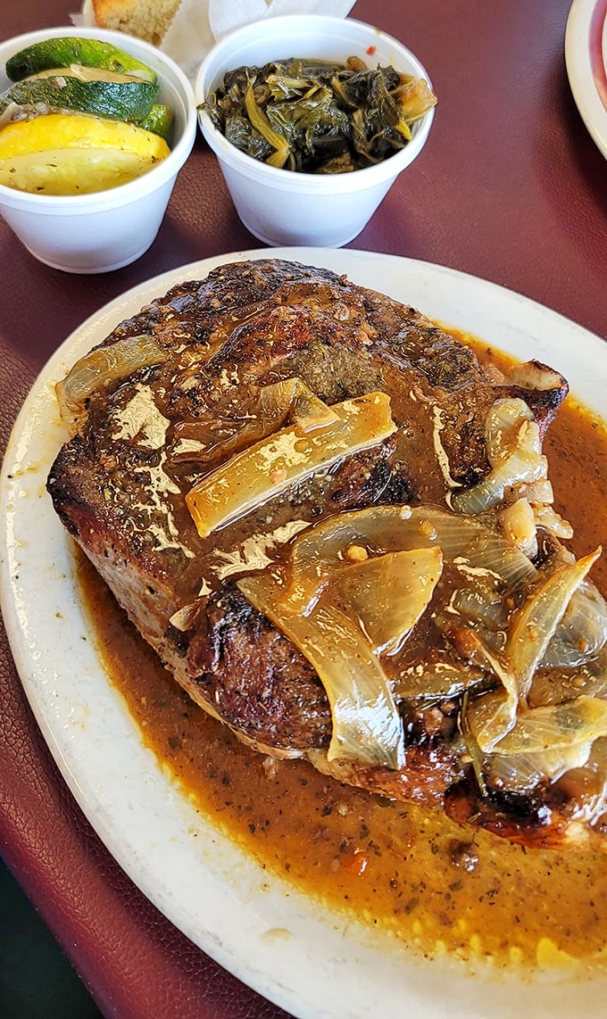 This smothered steak with caramelized onions isn't just a meal—it's a life event. The gravy alone deserves its own fan club.