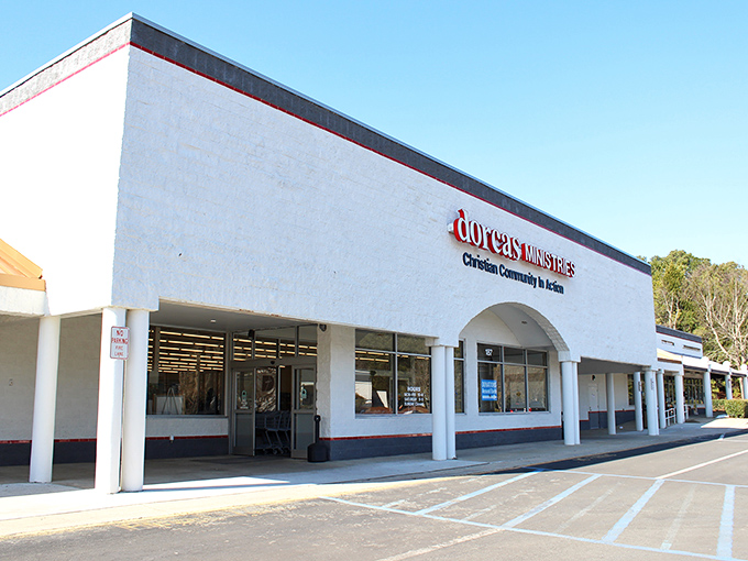 Dorcas Thrift Shop's clean, bright exterior reflects what's inside: quality secondhand finds organized for easy browsing. No treasure-hunting headaches here!
