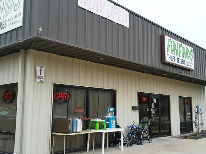 Fun Finds' unassuming exterior hides a wonderland of treasures. Like finding a diamond in the rough – literally!