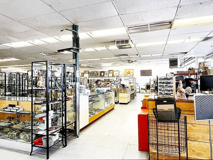 The Rustic Roost's display cases: protecting precious collectibles from impulse buyers with grabby hands since... well, forever.
