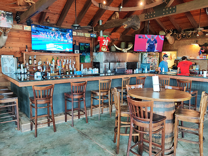 The bar isn't just serving drinks—it's offering liquid courage to try that exotic seafood dish you've been eyeing on everyone else's plates.