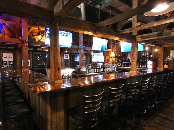 A bar that understands its mission: provide cold beverages to wash down some of New Hampshire's finest smoked meats.