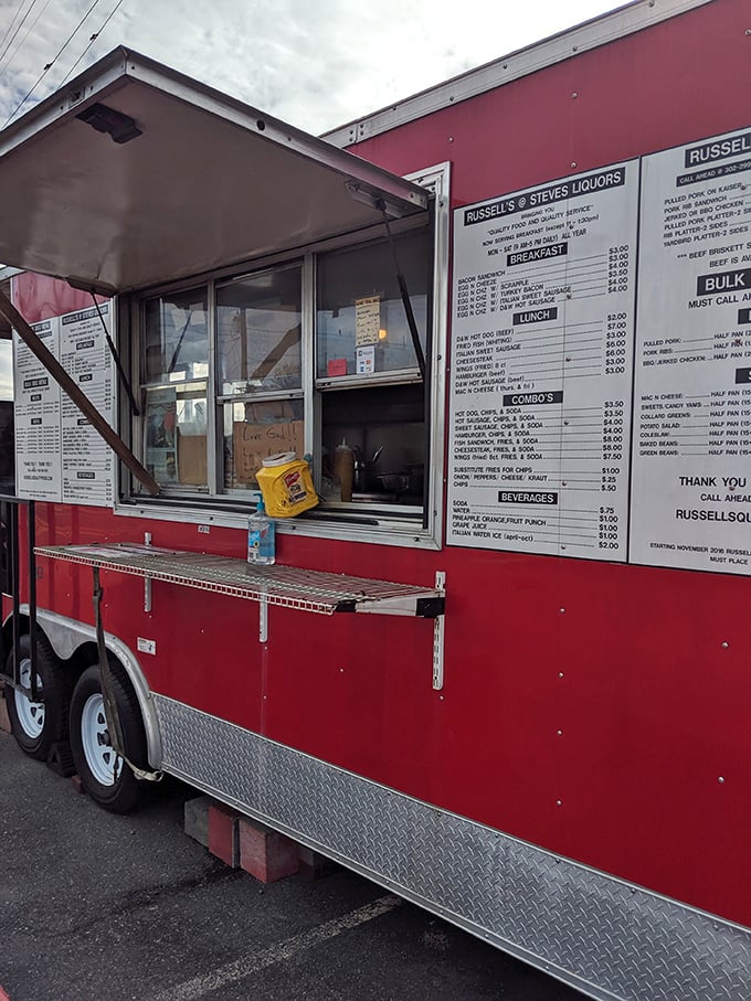 The service window – where dreams are ordered, and happiness is served in styrofoam containers.