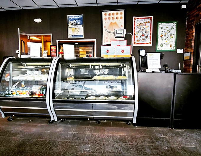 The pasta display case: Michigan's most beautiful museum. Each variety waits patiently for its chance to change someone's definition of delicious.