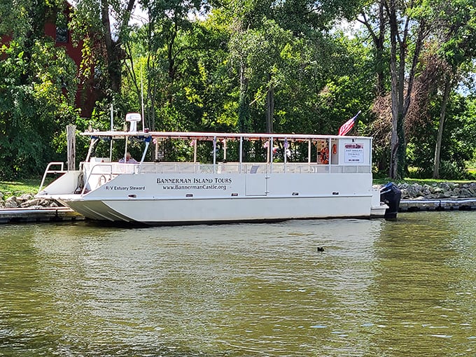 The Bannerman Castle Trust's tour boat—your chariot across the Hudson—makes the journey to this isolated wonder part of the adventure.