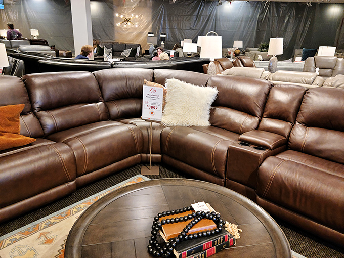 This leather sectional isn't just furniture—it's basically adopting a new family member that everyone will fight to sit next to.