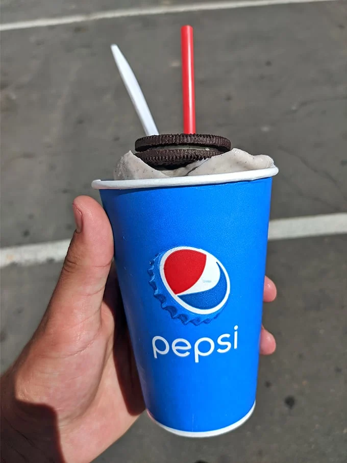 An Oreo shake that's thick enough to require serious straw commitment—dessert engineering at its finest.