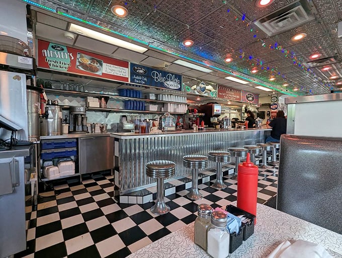 The Blue Plate Specials sign isn't just a menu—it's a daily love letter to hungry patrons. That Pepsi clock reminds you it's always time for comfort food.