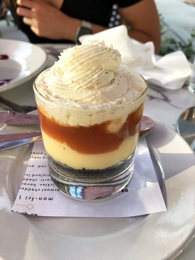 Layered dessert perfection that makes you wonder why anyone bothers with plain old pudding when budino exists.