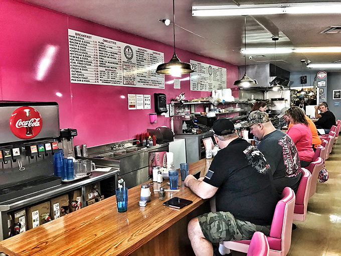 Counter seats: the front-row tickets to the greatest show on earth – breakfast being made. It's like watching a delicious ballet, but with more bacon sizzles and pancake flips.