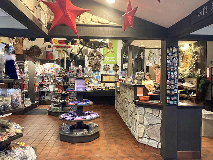 The gift shop isn't just retail therapy—it's how you bring a piece of German culture home. Those star decorations have found their way into many Hoosier homes.