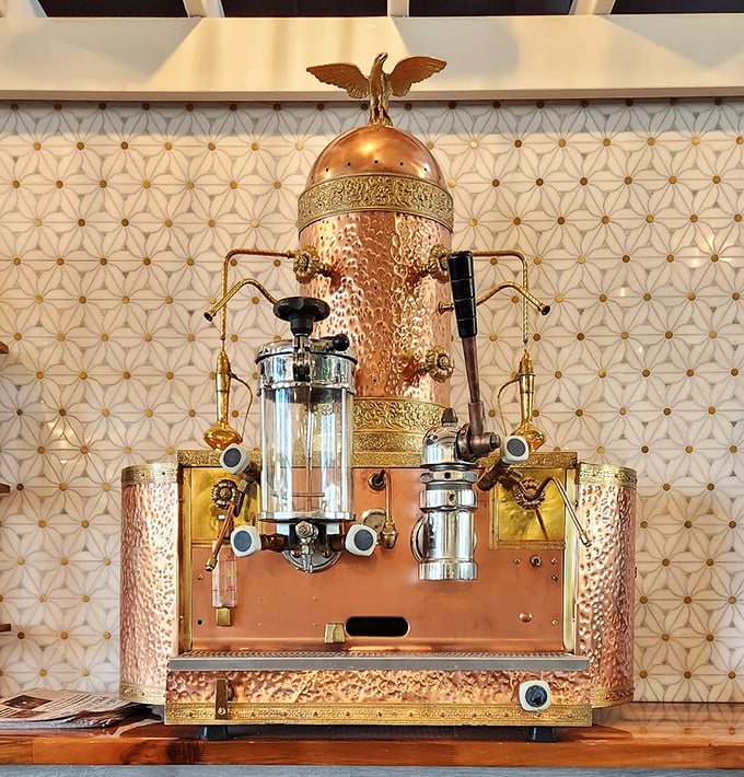 Their copper espresso machine isn't just equipment; it's breakfast jewelry that promises liquid motivation with Italian-inspired flair.