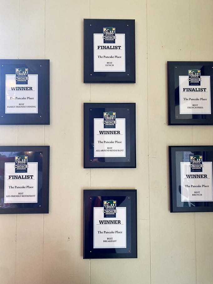 The wall of fame doesn't lie—when you're winning "Best Breakfast" awards, you're not just feeding people, you're changing lives one pancake at a time.