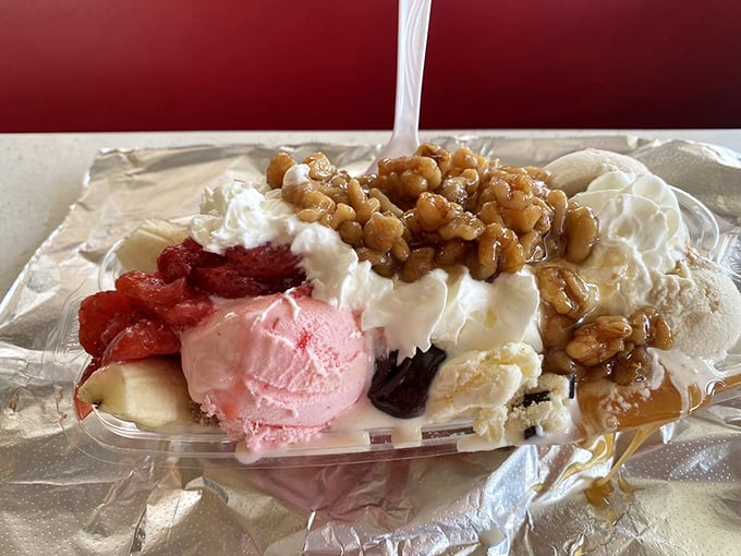 The banana split—civilization's greatest achievement. Whoever invented this deserves their face on currency instead of presidents.