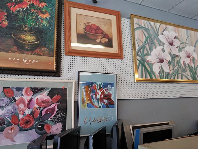 Wall art for every taste – from Van Gogh reproductions to floral watercolors that would make your grandmother smile.