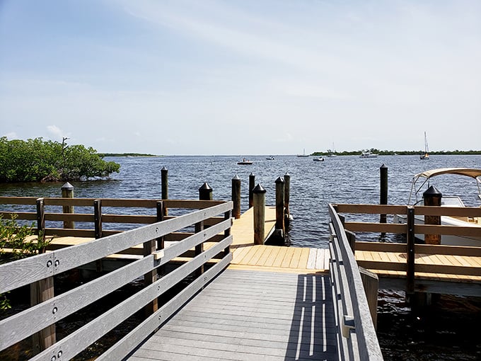 Where boats come to daydream. This peaceful bayside dock offers front-row seats to some of Florida's most spectacular sunsets.