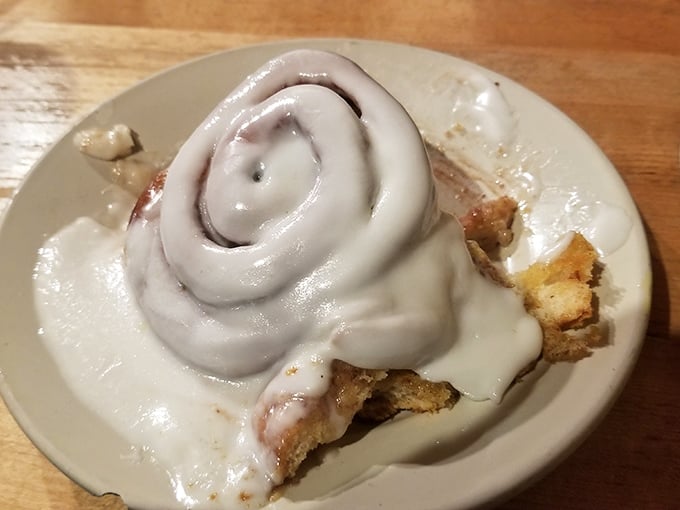 This cinnamon roll isn't just dessert pretending to be breakfast—it's a warm, gooey celebration with frosting that doesn't know when to quit.