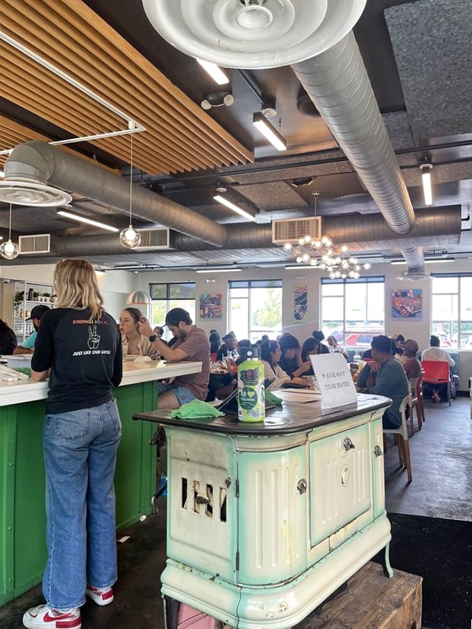 Where breakfast dreams come true and vintage furniture finds new purpose – that mint-green island has stories to tell.
