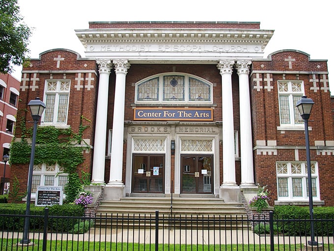 The former Methodist Episcopal Church now serves as the Franke Center for the Arts – from hymns to harmonies without missing a beat.