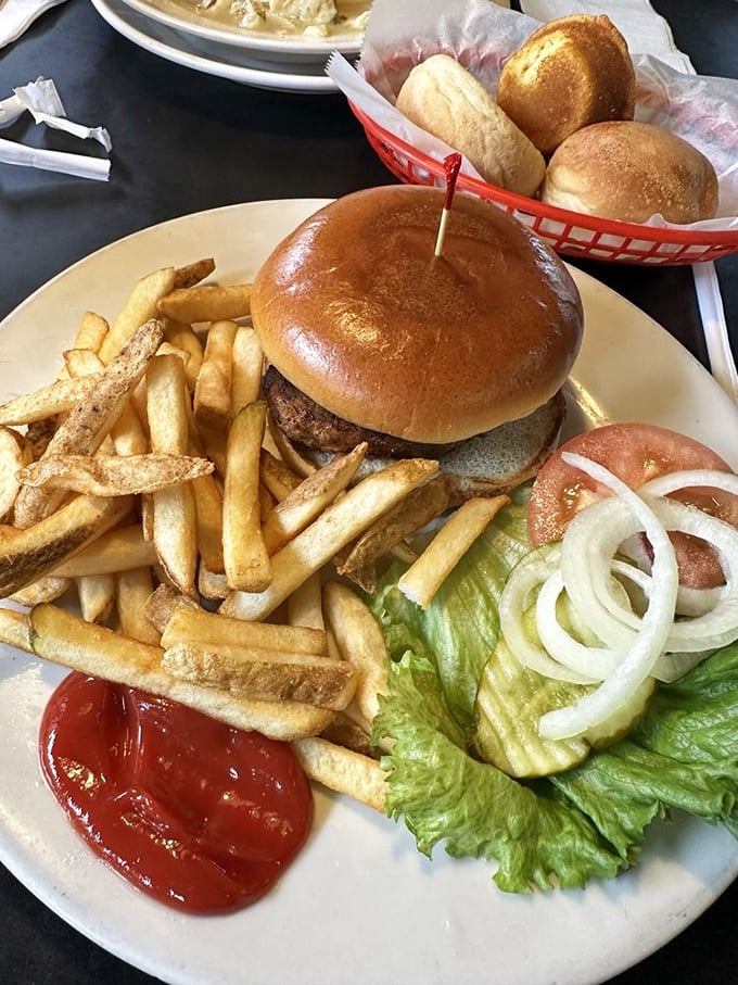 This burger doesn't need Instagram filters—it's the photogenic, real-deal classic your grandfather would recognize and approve of.