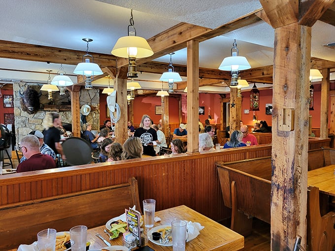 Exposed beams, pendant lights, and happy diners—the natural habitat of good stories and better meals in historic surroundings.
