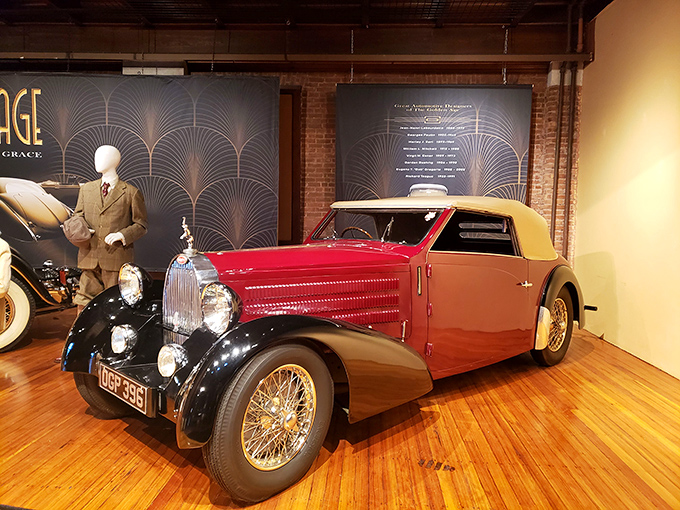 The two-tone Bugatti combines racing heritage with luxury appointments—the automotive equivalent of wearing a tuxedo to run a marathon.