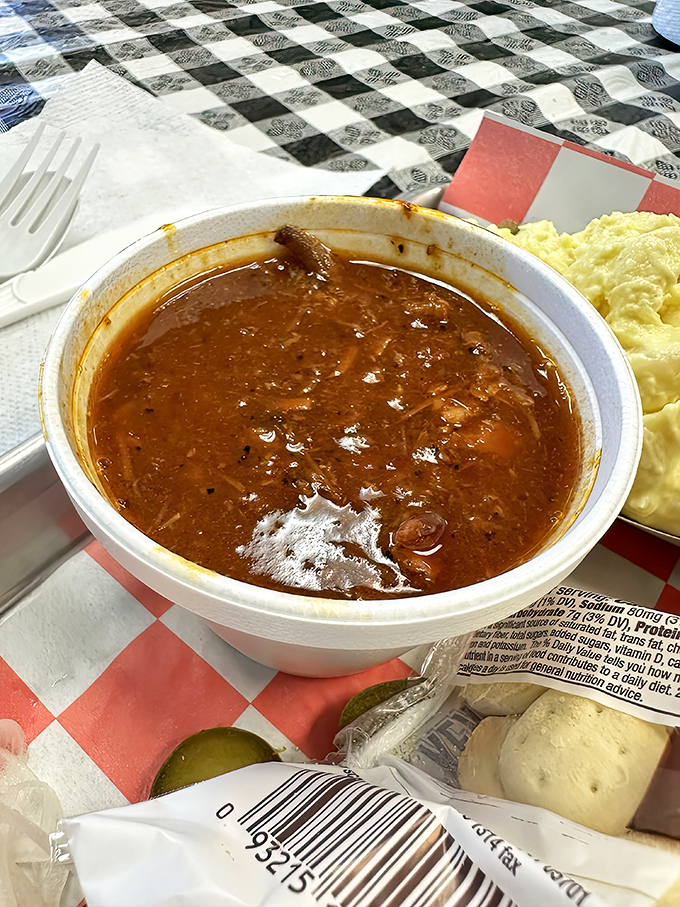 Texas chili that looks like it's been simmering since the Alamo. Rich, complex, and unapologetically hearty—comfort in a bowl.
