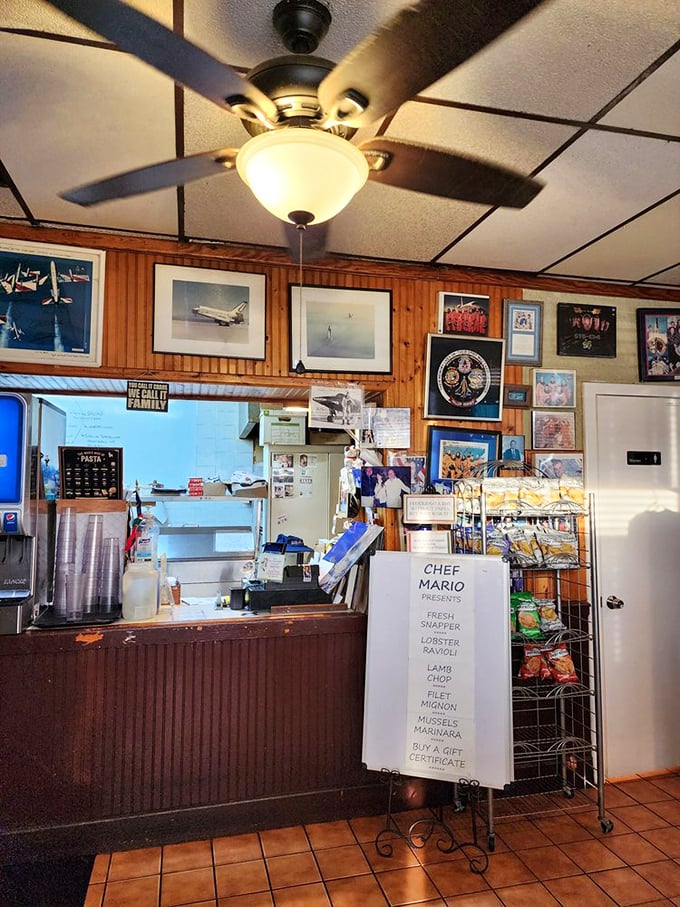 The counter where magic happens. That specials board isn't just a menu—it's a roadmap to happiness.