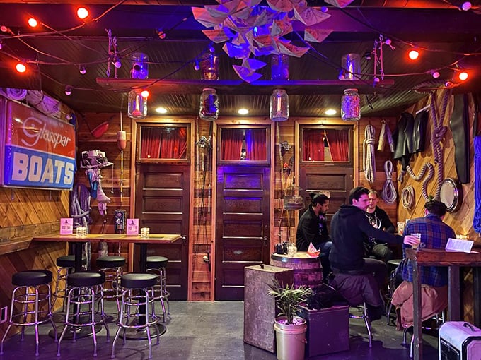 Where sailors meet hipsters: The Octopus Bar's back room feels like the perfect setting for planning your next maritime adventure.