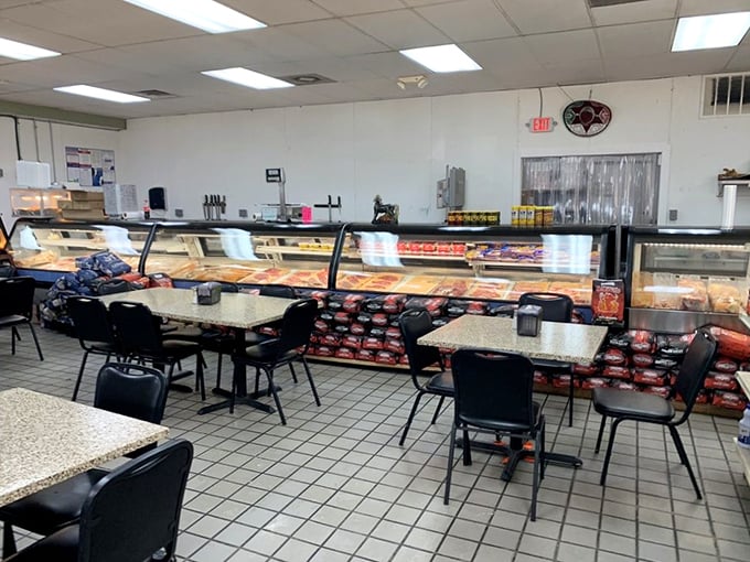 No designer lighting or trendy décor here—just clean tables waiting for you to experience food that doesn't need fancy surroundings to impress.