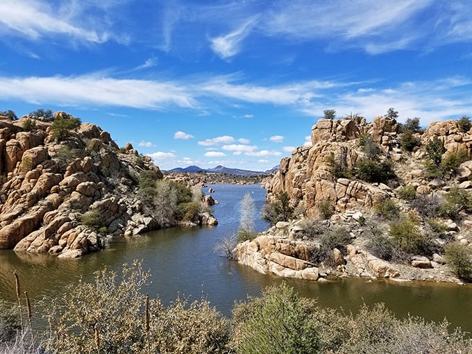Mother Nature showing off again with these jaw-dropping rock formations. The water slices through granite with the confidence of a master chef's knife.