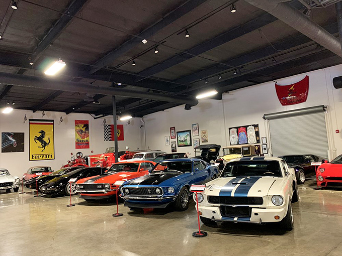 American automotive royalty on parade – these Mustangs and classics represent Detroit's finest hours, when horsepower was king and gas was cheap.