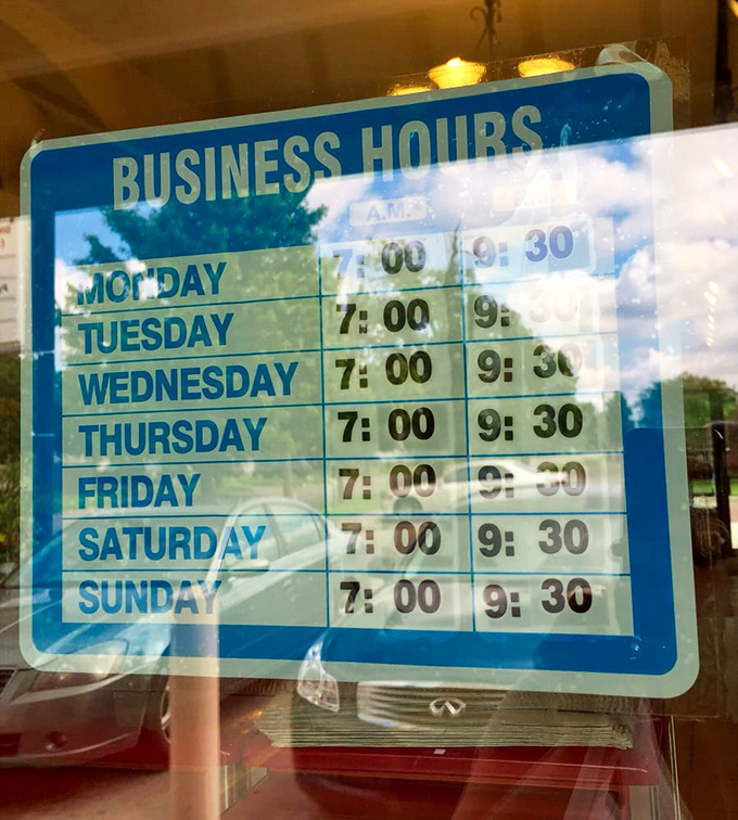 Early birds get the freshest pan dulce—these hours aren't a suggestion, they're your roadmap to pastry paradise seven days a week.