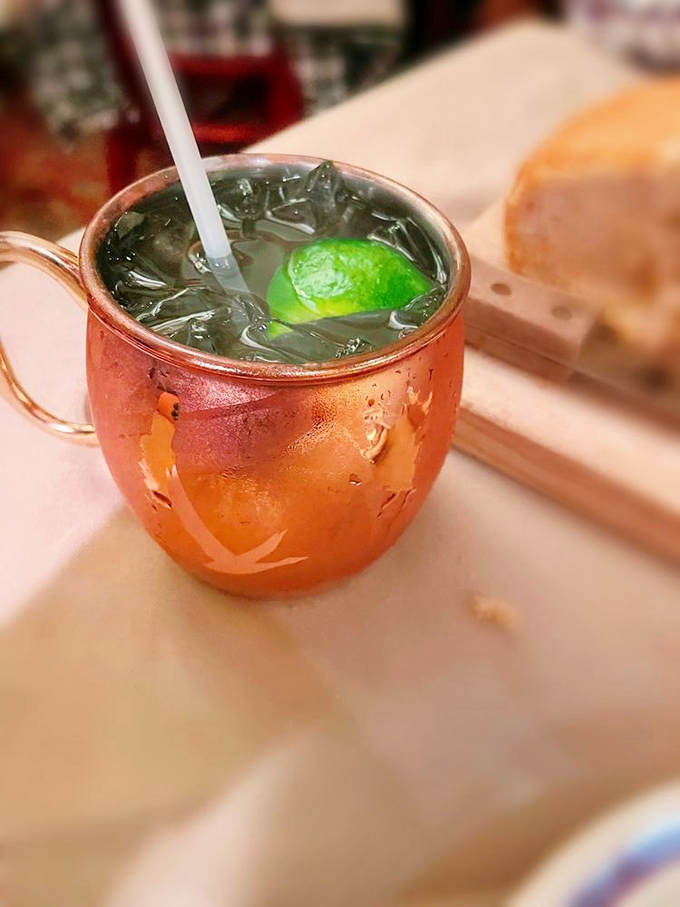 Moscow Mules taste better in copper mugs – it's science. Or tradition. Either way, it's the perfect companion to prime rib.